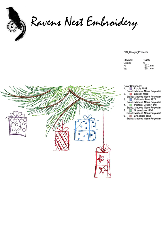 BIN Hanging Presents Machine Embroidery Designs Kreations by Kara ...