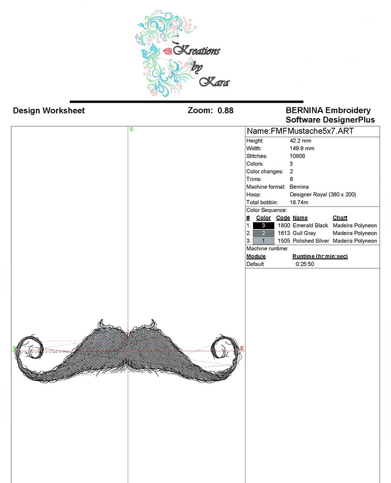 SAS_Mustache Machine Embroidery Designs Kreations by Kara Embroidery ...