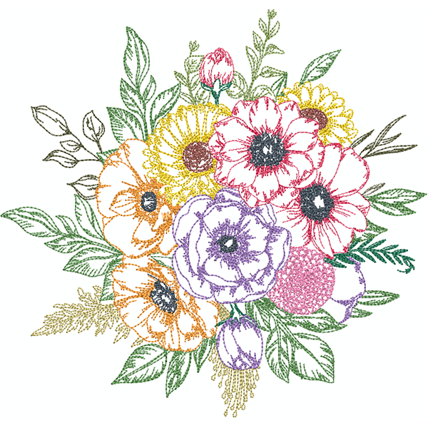 SAS Poppy Bouquet – Kreations by Kara Embroidery Designs